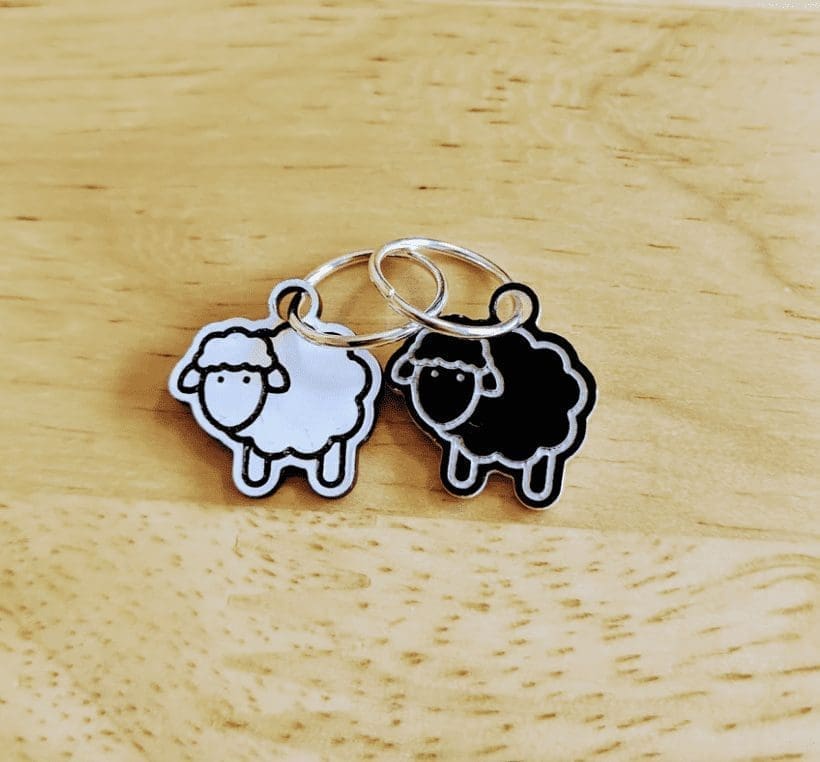Two-tone sheep stitch markers | Four Purls Yarn Shop